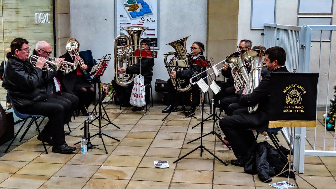 Morecambe Brass Band at St Nics Arcade Lancaster 26 /11/22 movie - YouTube