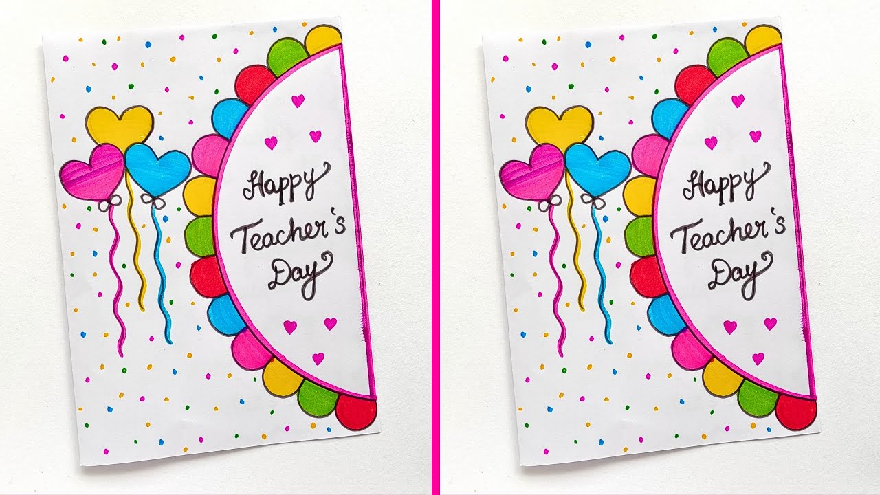 Teachers day card from White Paper | Teachers day Greeting Card | Easy ...