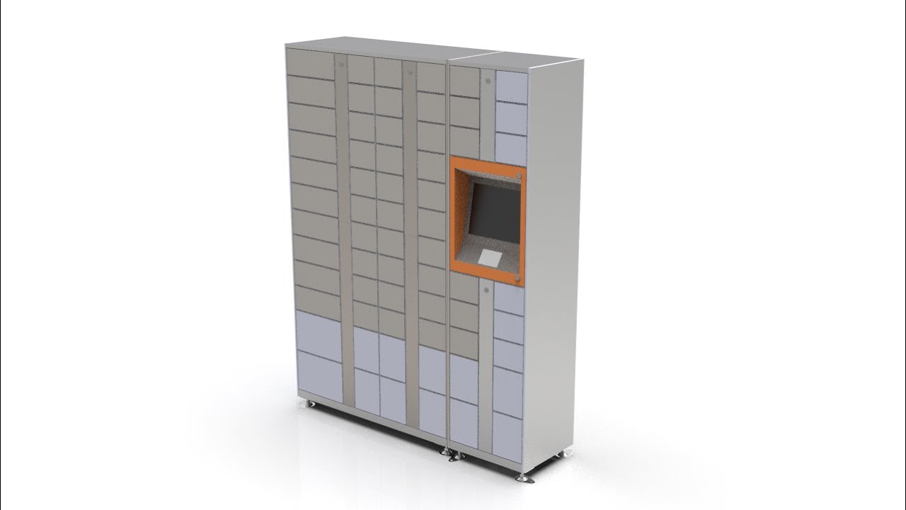 3d Model Design of Unmanned Intelligent Express Cabinet A005 - YouTube