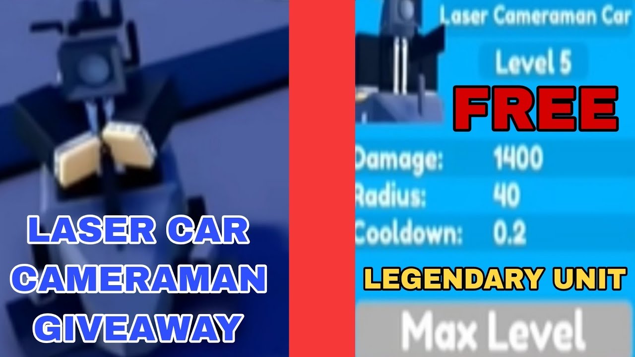 Laser car cameraman giveaway (Toilet tower defense) - YouTube
