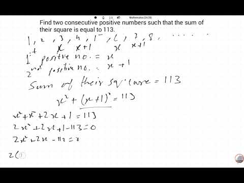 Find two consecutive positive numbers such that the sum of their square ...
