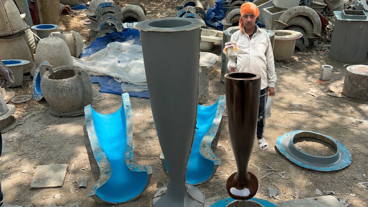 FRP decoration planters, finishing painting process. Part 2 - YouTube