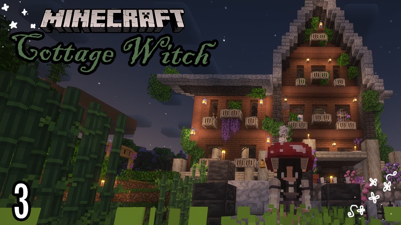 a witch's cozy garden home 🍄 Minecraft Cottage Witch | Modded Let’s ...
