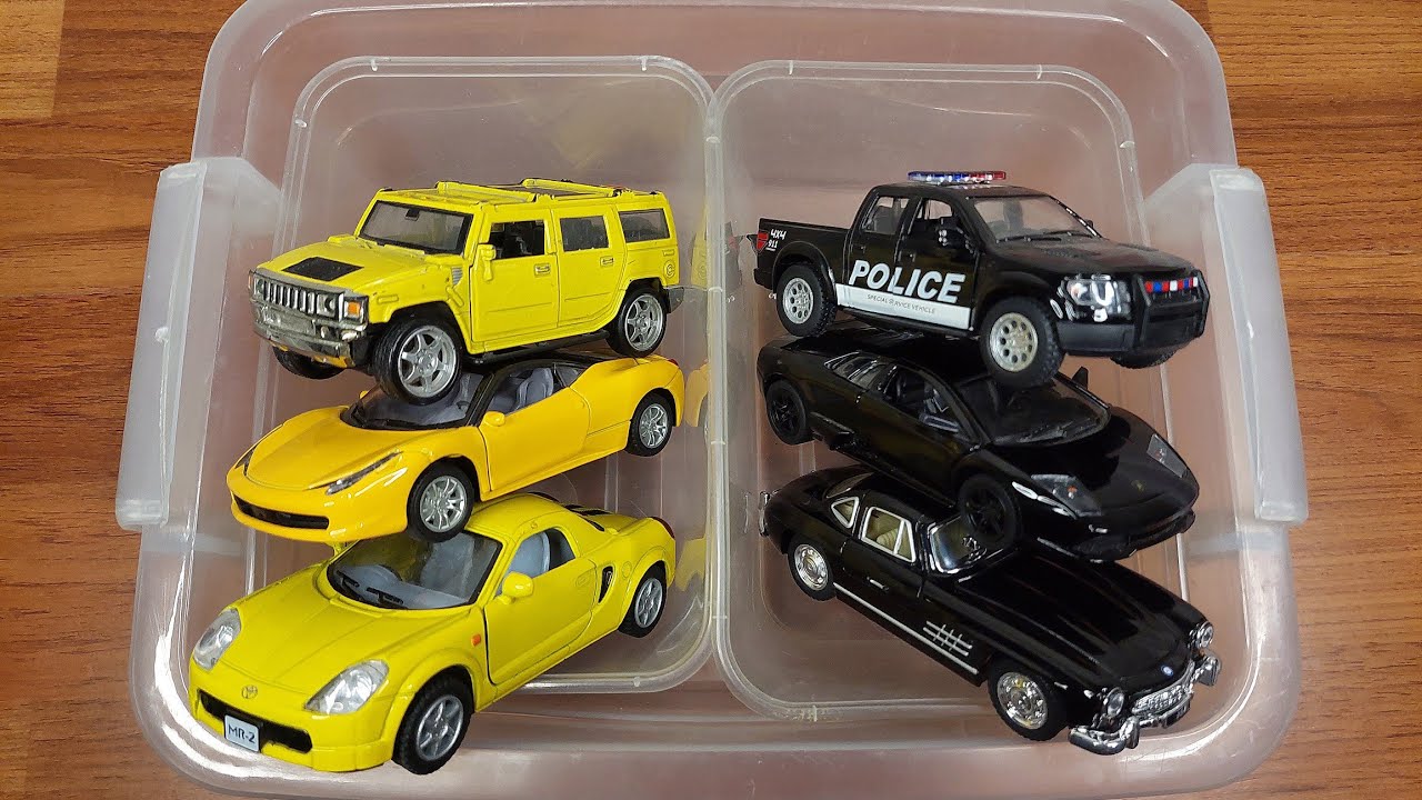 Collection of Yellow and Black color Diecast Car in the box - YouTube