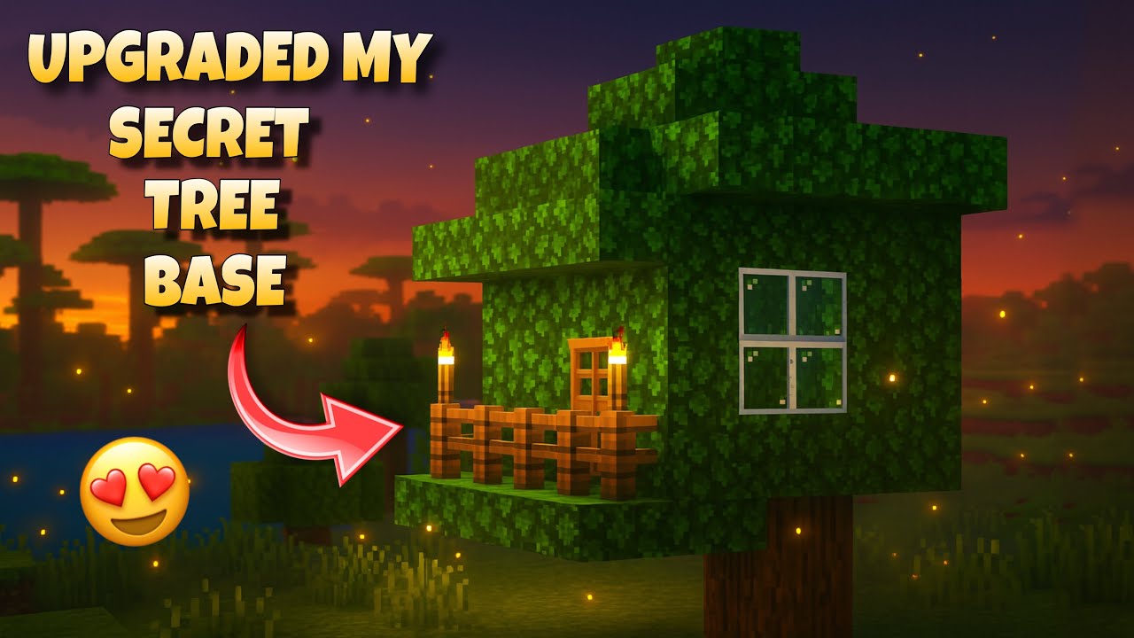 I UPGRADED MY SECRET TREE BASE IN MINECRAFT HARDCORE || MINECRAFT ...