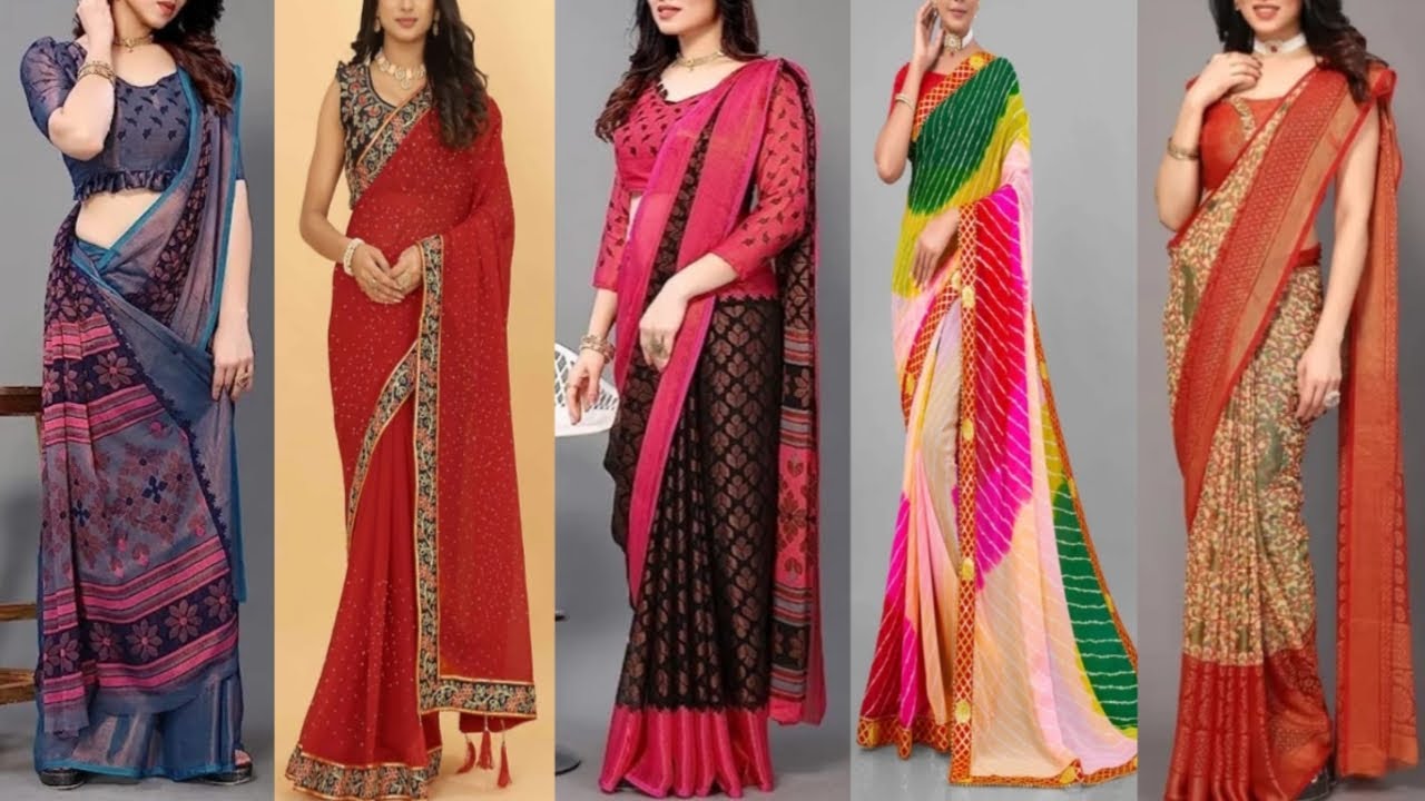 Beautiful latest Printed Sarees for Daily Use - YouTube