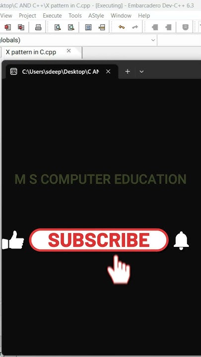 X Shape Pattern Program in C #shorts #viral #coding #youtubeshorts #shortvideo - YouTube