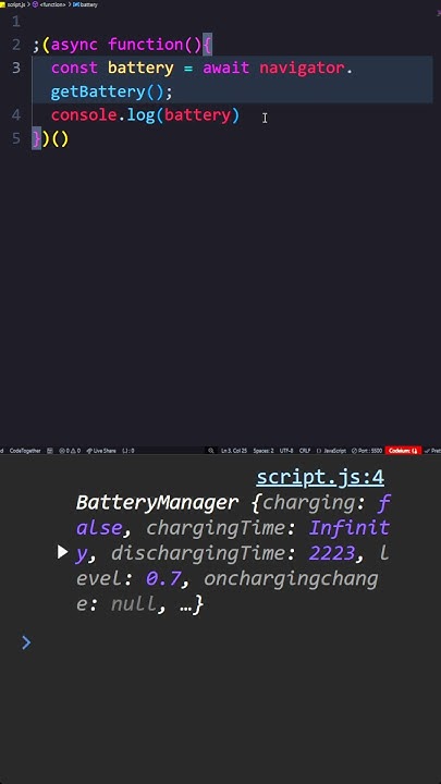 Battery Details in JavaScript | Day 71 of 45 Days JavaScript Challenge @CodeMinisterYoutube #js ...