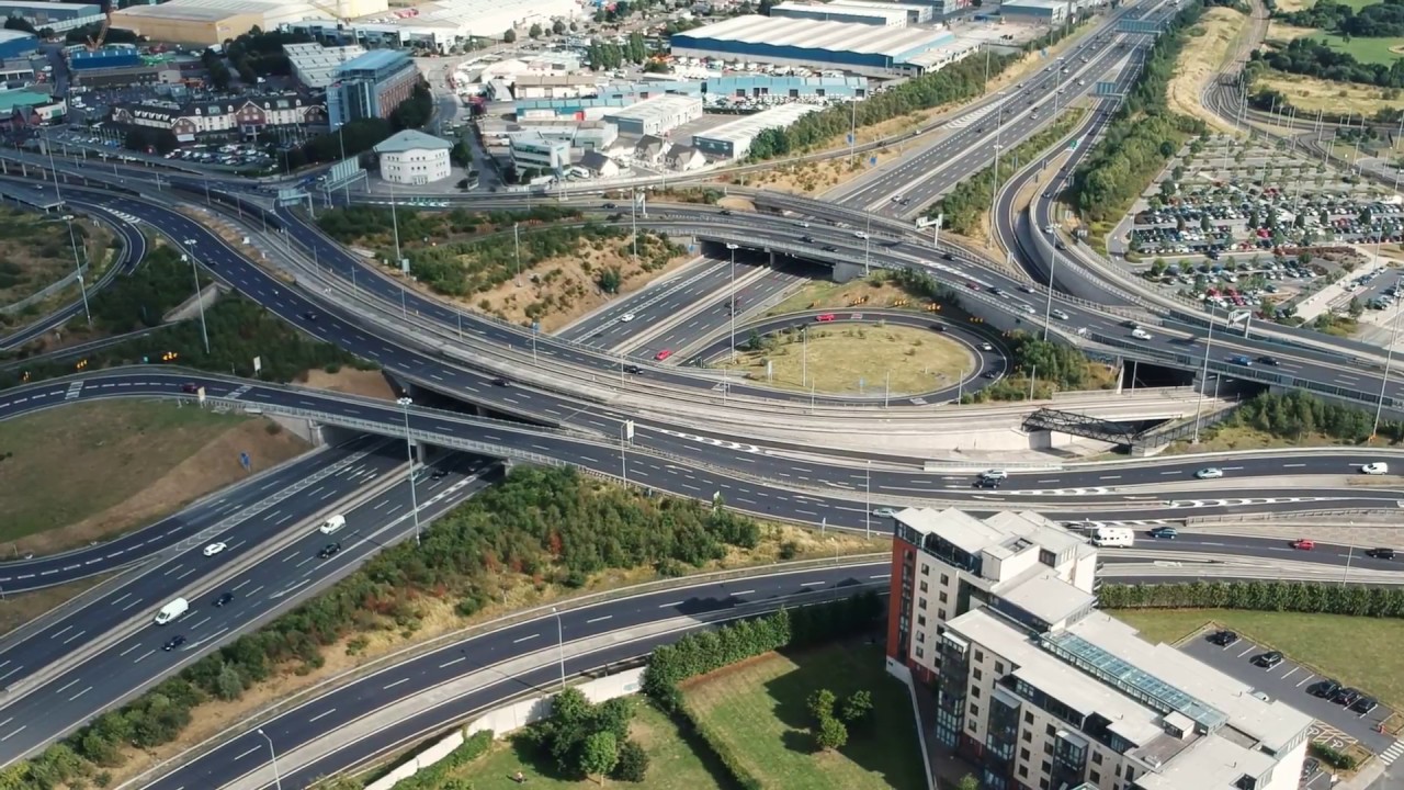 Red Cow Roundabout from the sky - YouTube