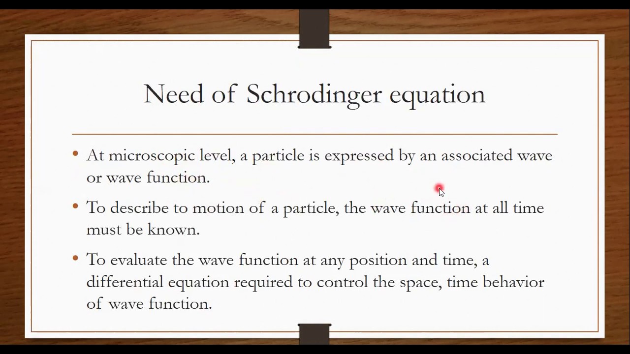 Schrodinger Equation - YouTube