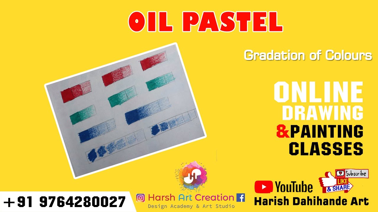 14 Gradation of Colours ll Oil pastel shading ll oil pastel drawing ...