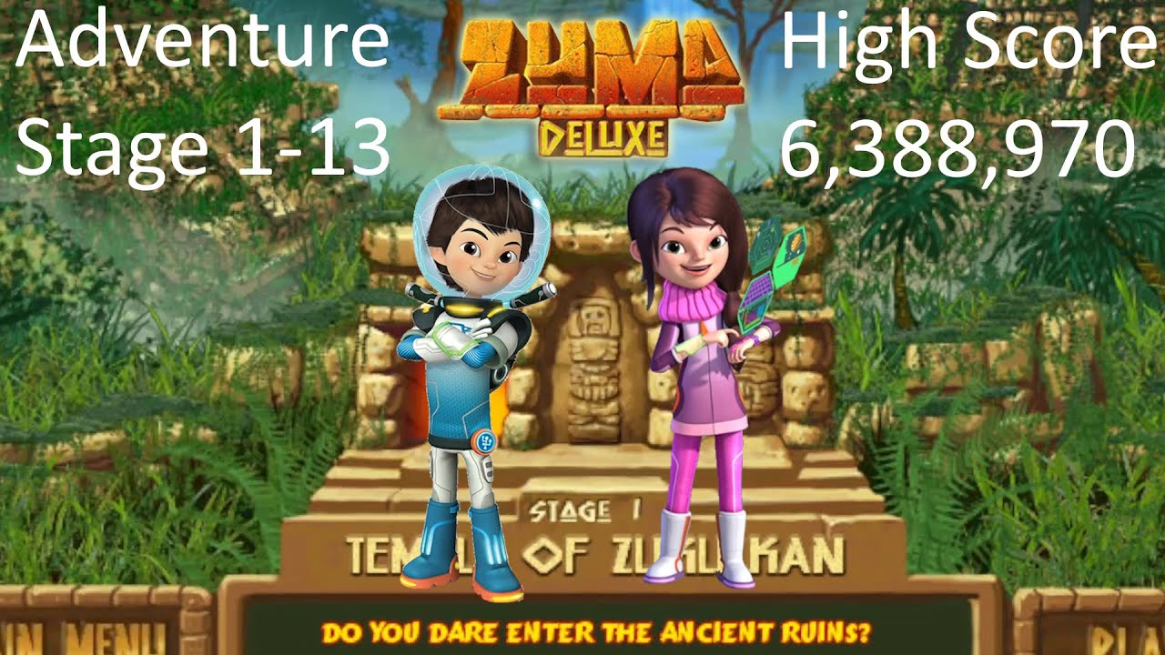 Zuma Deluxe All Adventure Stages 1-13 High Score 6,388,970 - YouTube