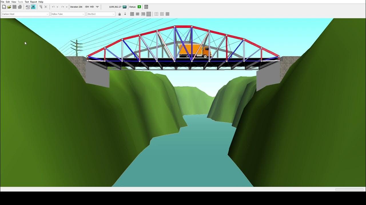 Bridge Designer 2016 - $199,562.27 - Sub-200k Bridge - YouTube