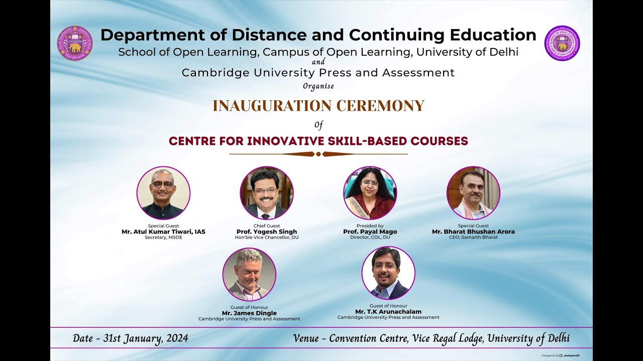 Inauguration Ceremony of Centre for Innovation Skill Based Courses ...