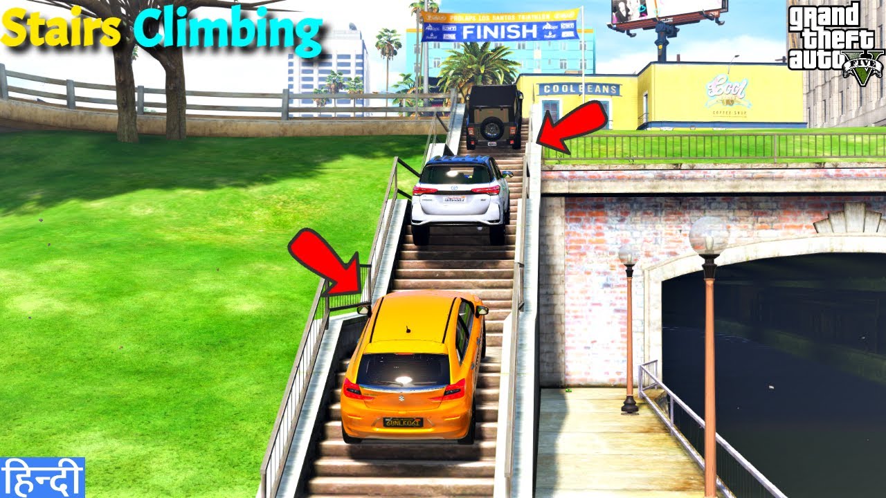 Indian Cars Vs Stairs Climbing | GTA 5 - YouTube