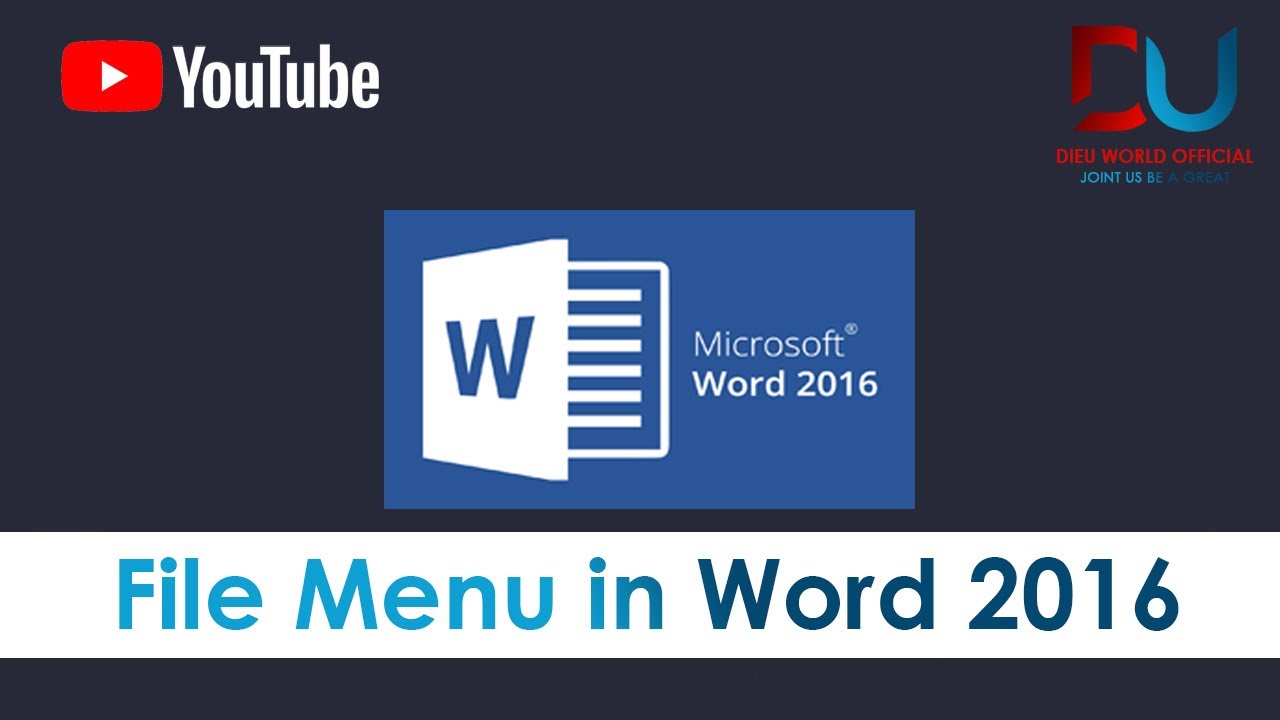 File Menu In Word 2016 YouTube File Menu In Word 2016 YouTube