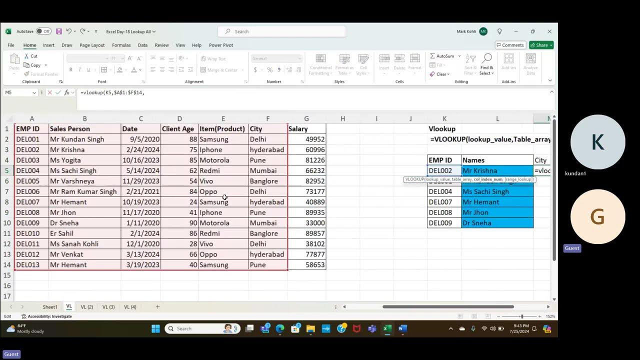 Excel Vlookups Part-I - YouTube