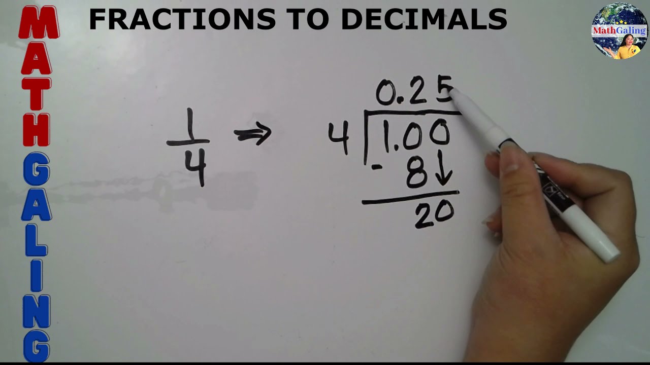 TAGALOG MATH Converting Fractions to Decimals | MathGaling Tagalog Math Tutorial | Basic Math ...