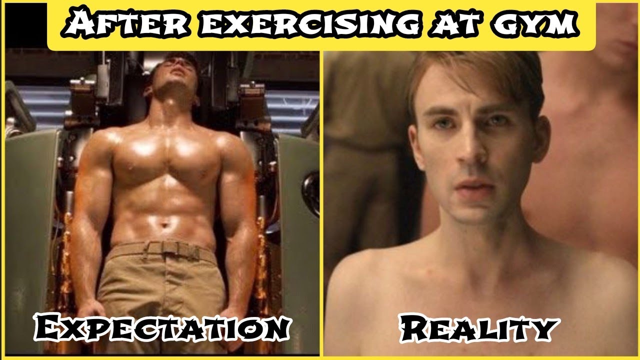 Expectation vs Reality | After Exercising at Gym Captian America meme ...