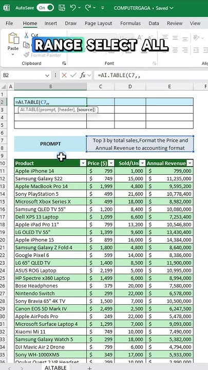 ExcelTips #28: ChatGPT in Excel? 🤯 Create Tables in Seconds! - YouTube
