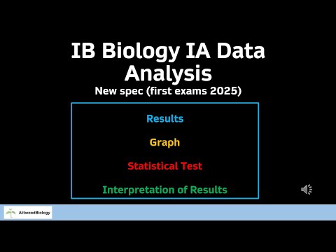 IB Biology IA Data Analysis (first exams 2025 - new spec) - YouTube