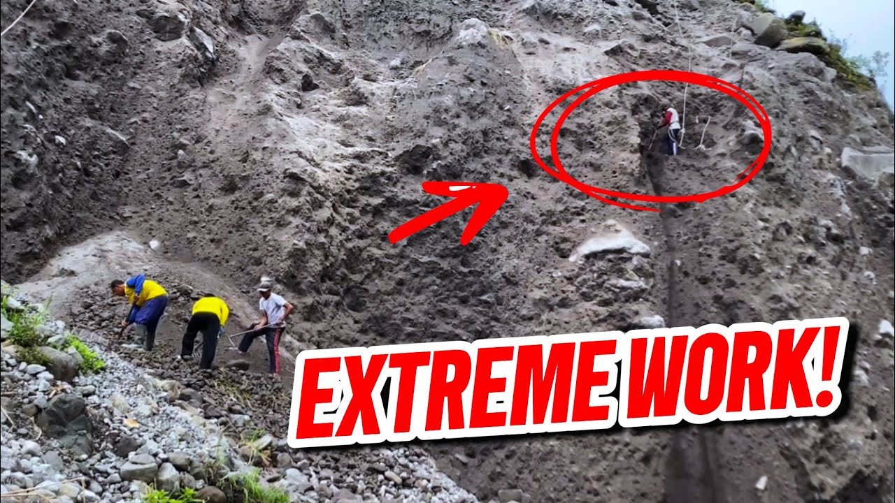 No Machines. Just Men. Extreme Black Sand Mining on Giant Cliffs - YouTube