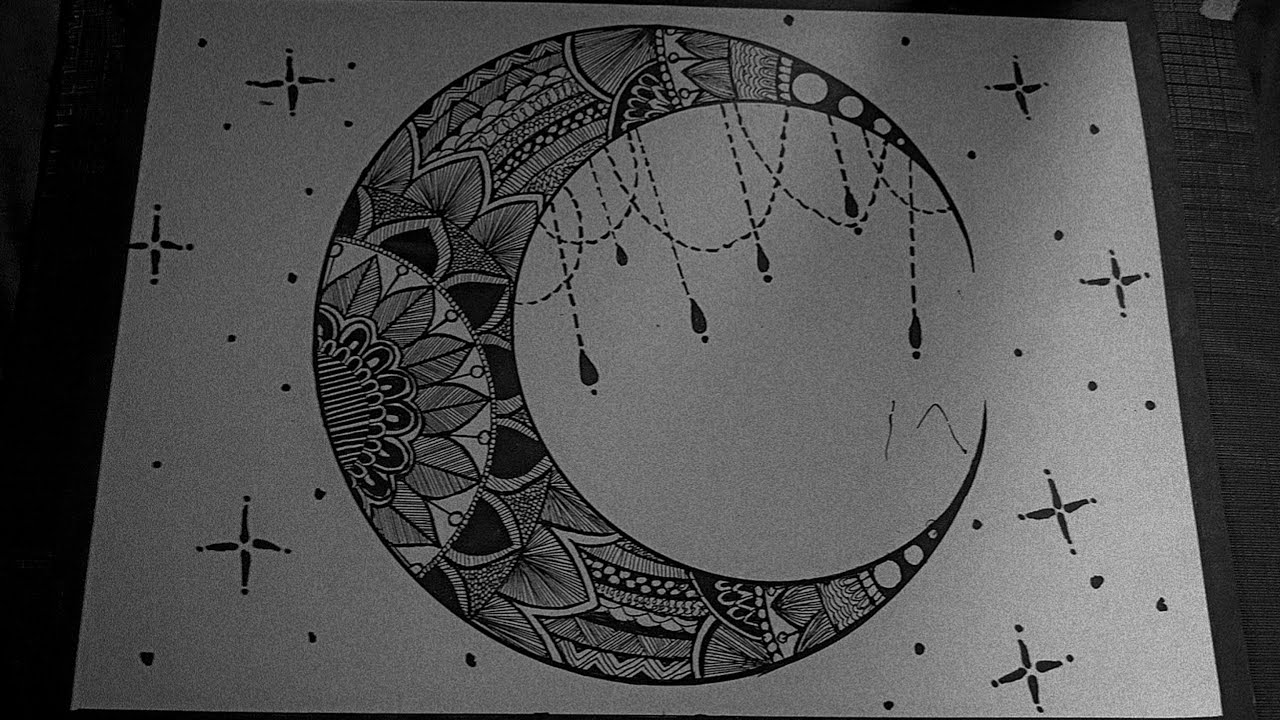 A Beautiful Moon | Mandala Art | Drawing | Blissful Doodles - YouTube