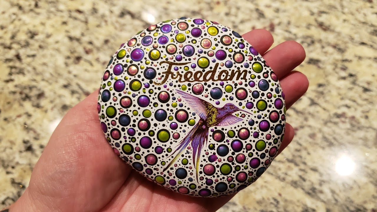 Hummingbird Tattoo Freedom Rock Art Tutorial | Rock Painting Ideas ...