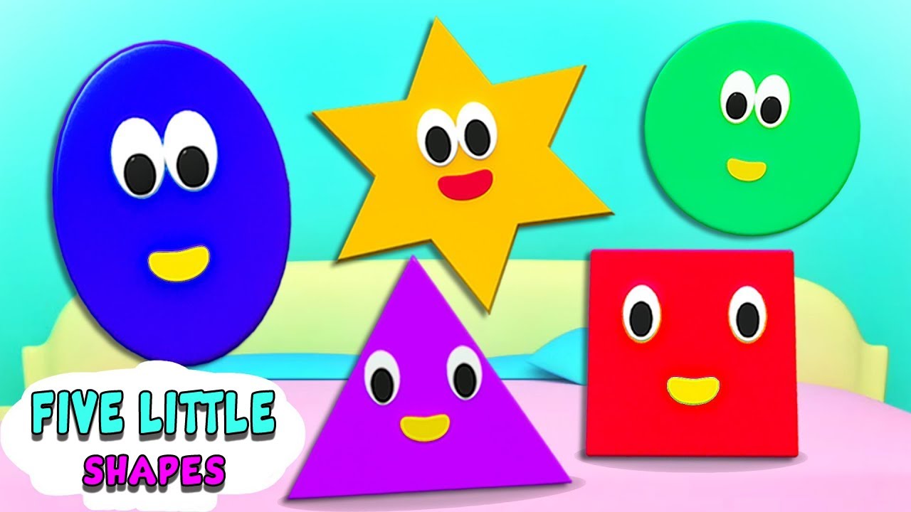 Five Little Shapes Jumping On The Bed, Preschool Rhyme for Kids - YouTube