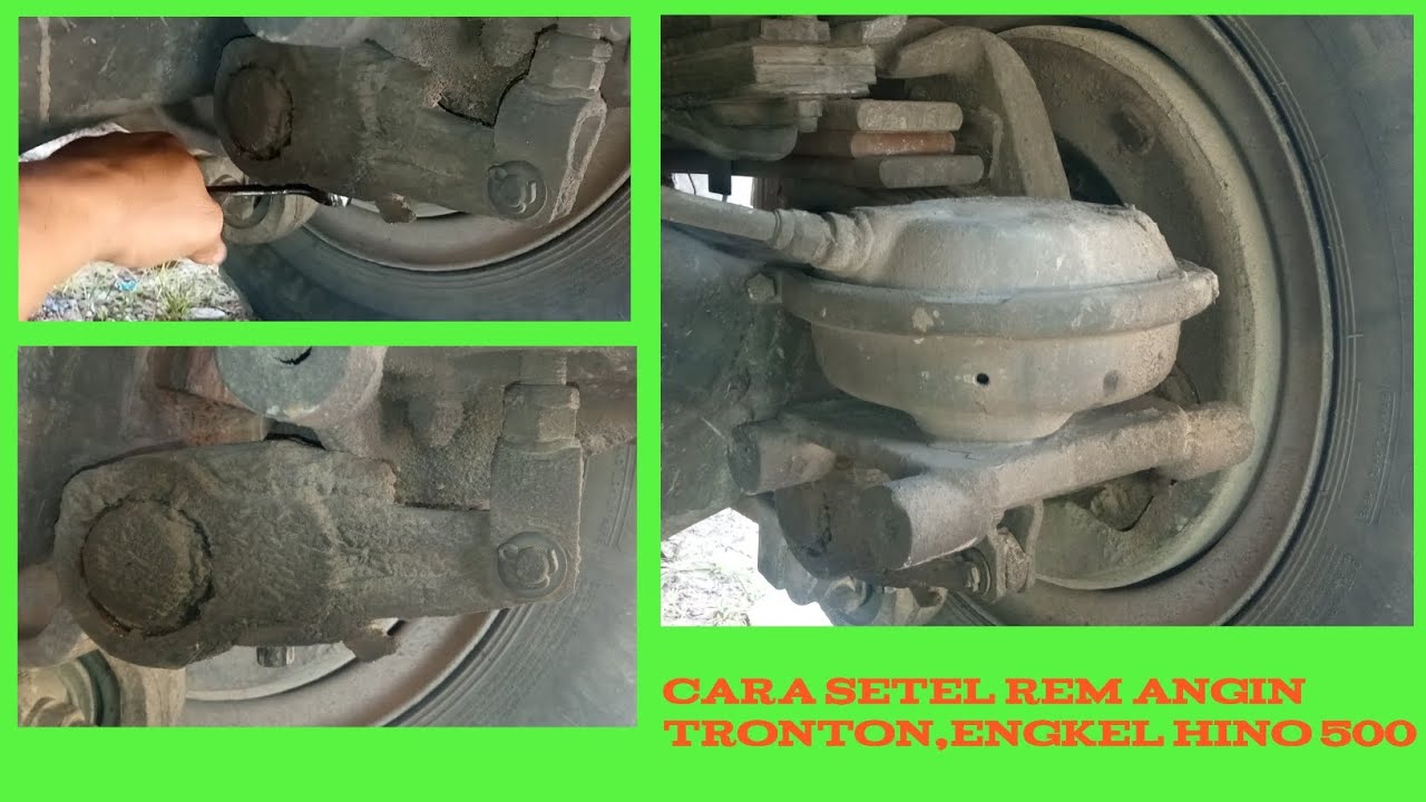 cara setel rem mobil truk hino 500(lohan)tronton dan engkel - YouTube