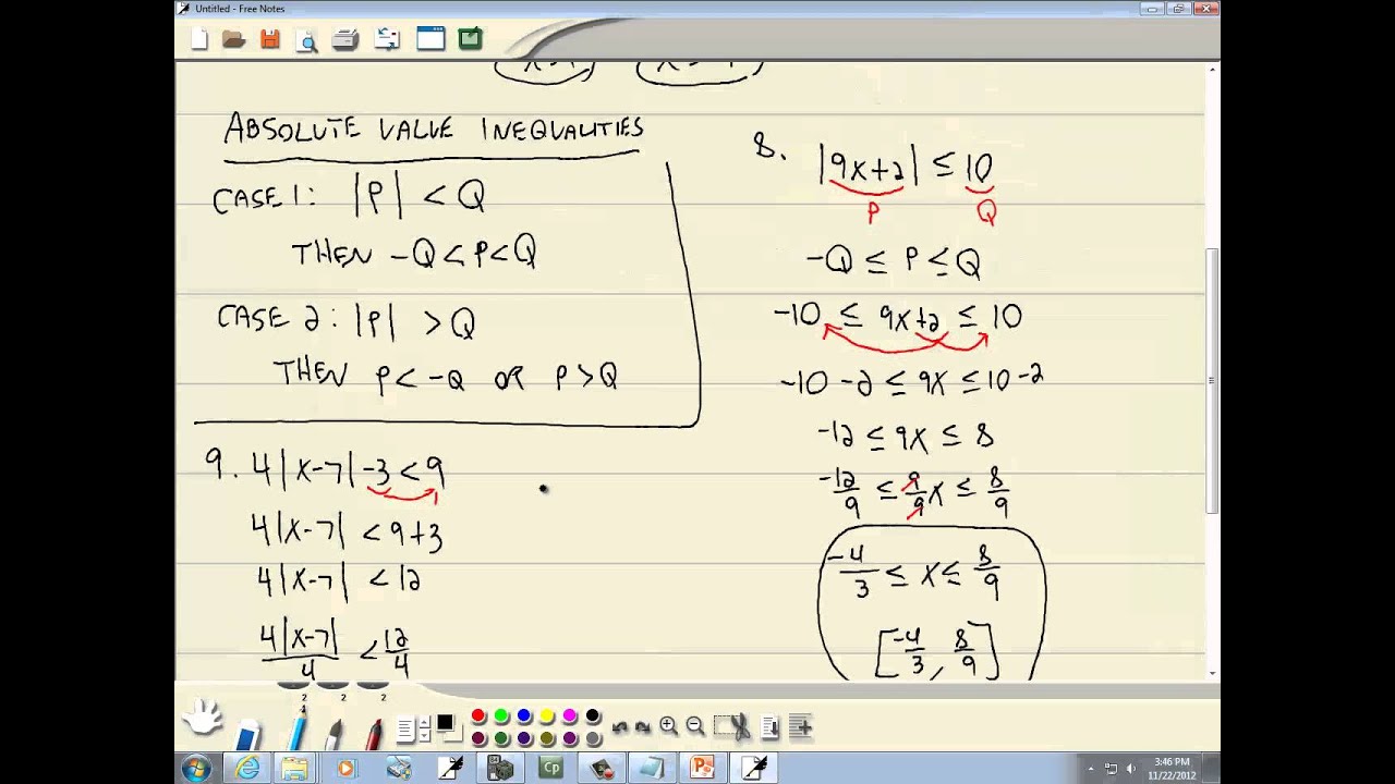 Intermediate Algebra: Absolute Value Equations and Inequalities - YouTube
