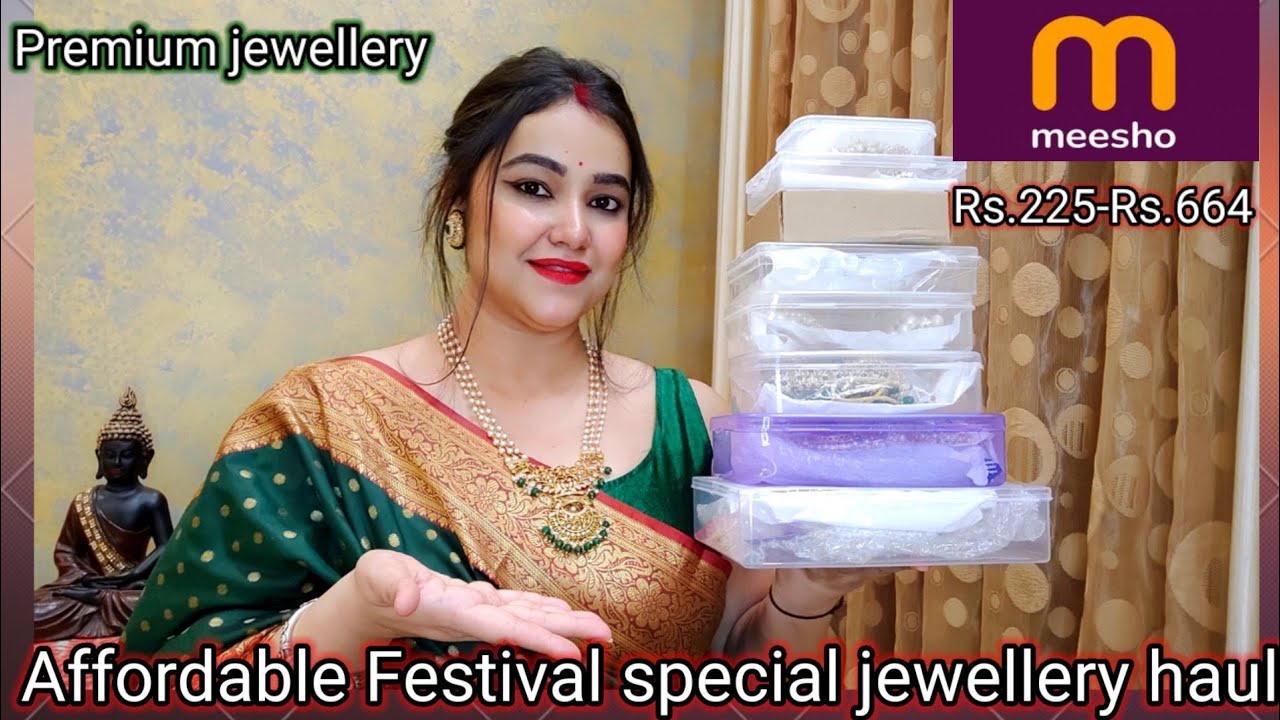 Meesho Affordable Festival special jewellery haul || premium jewellery ...