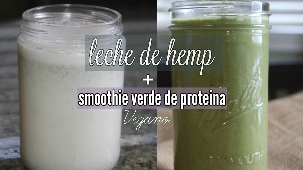 LECHE DE HEMP + SMOOTHIE VERDE DE PROTEINA | VEGANO - YouTube