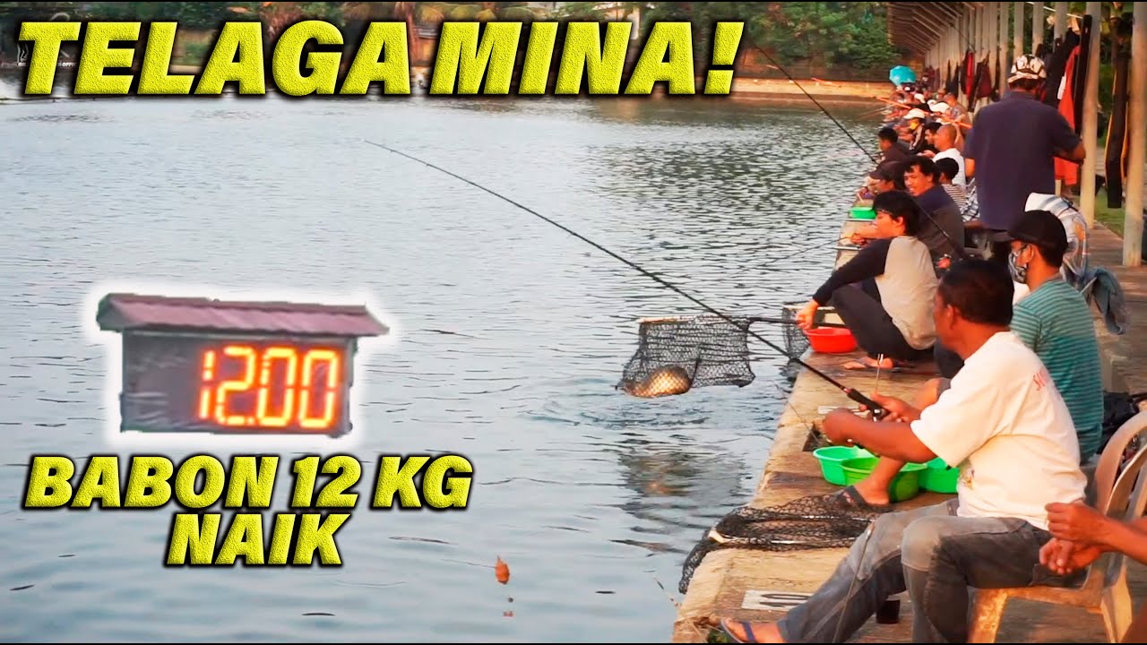 MANCING DI TELAGA MINA TAMAN MINI! BABON 12KG NAIK!! - YouTube