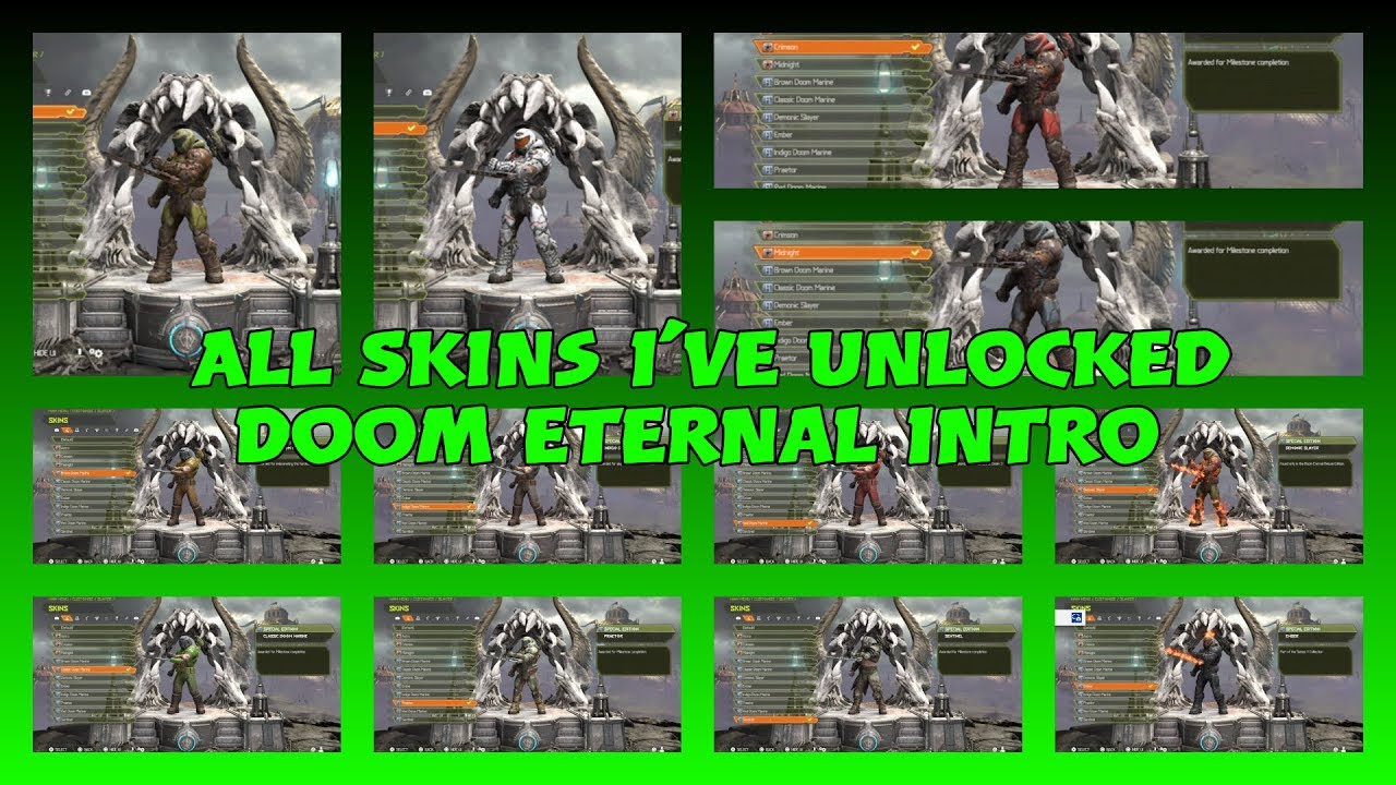 DOOM Eternal Intro With All The Skins I've Unlocked - YouTube