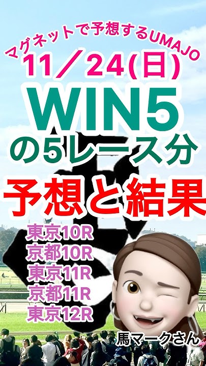 2024/11/24 WIN5 の予想と結果 いっぱい買わないWIN5 マグネットUMAJO予想🧲 - YouTube
