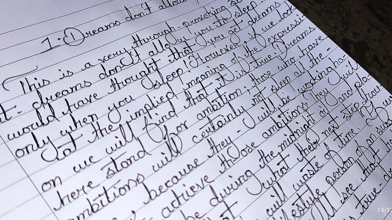 Dreams Don't Allow you to sleep writing in a cursive hand writing ️ ️ ...