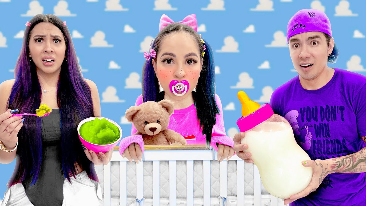 ME CONVIERTO EN BEBÉ POR 24 HORAS *Hice sufrir a todo el team* 👶🏻🍼 ...