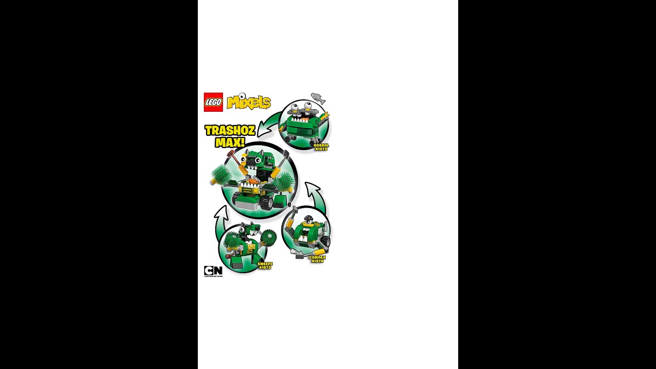 TRASHOZ MAX Instructions LEGO MIXELS Series 9 Gobbol + Sweepz + Compax ...