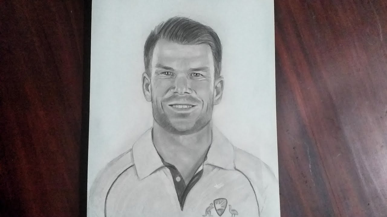 David Warner pencil drawing | Drawing David warner | David Warner easy ...
