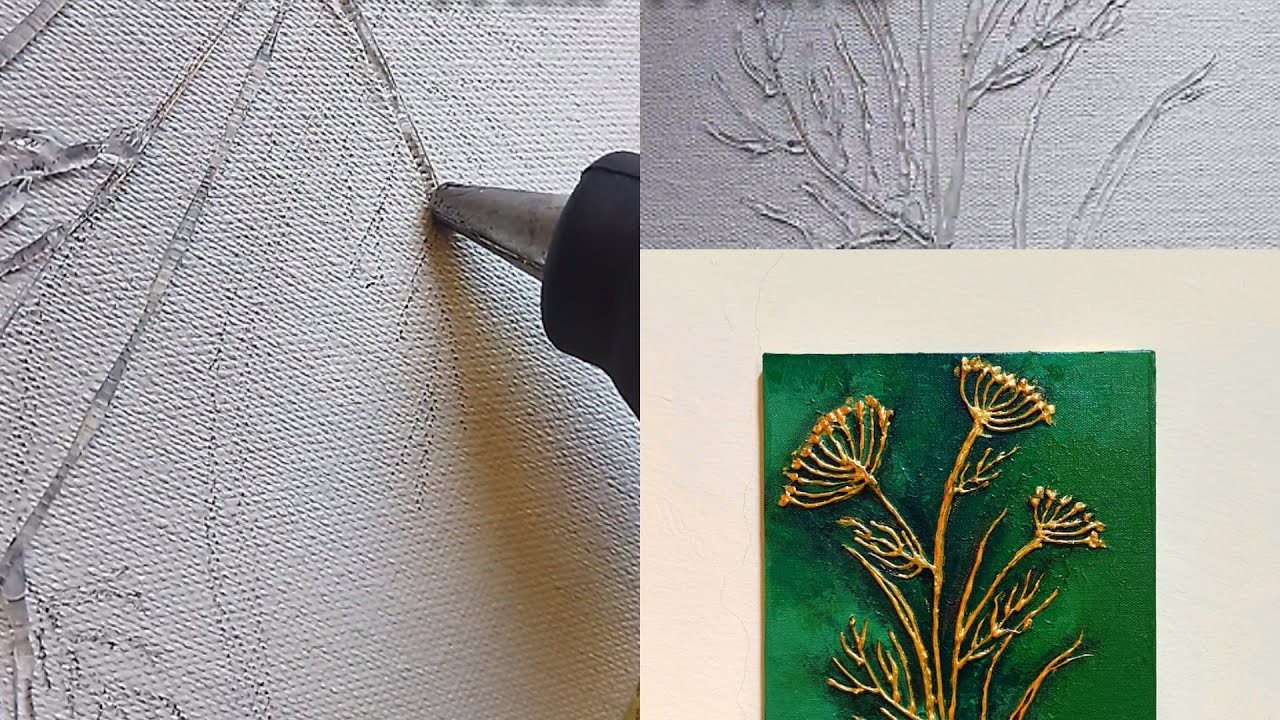 Glue Gun Painting 😍wall frame 👆😇Easy & beautiful frame 🎨. - YouTube