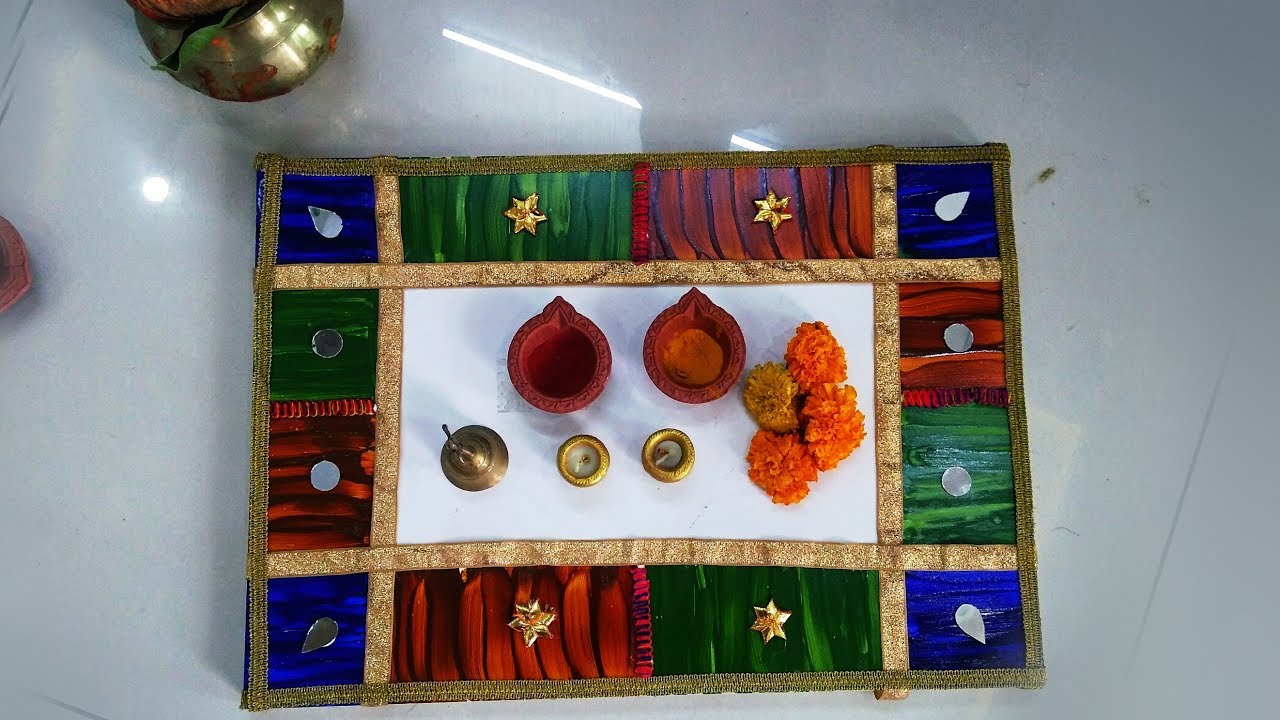 Diy navratri puja decoration ideas paat or pidha | Diwali home decor ...