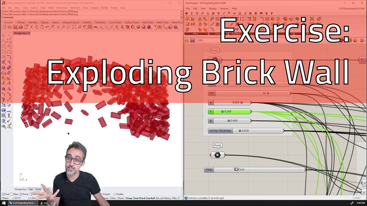 E.24 Exploding Brick Wall - Intro to Parametric Modeling - YouTube