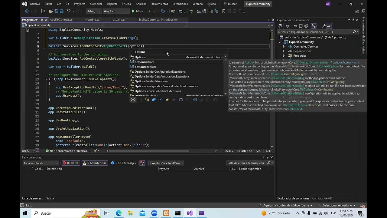 API4 Creación del servicio DbContext - YouTube