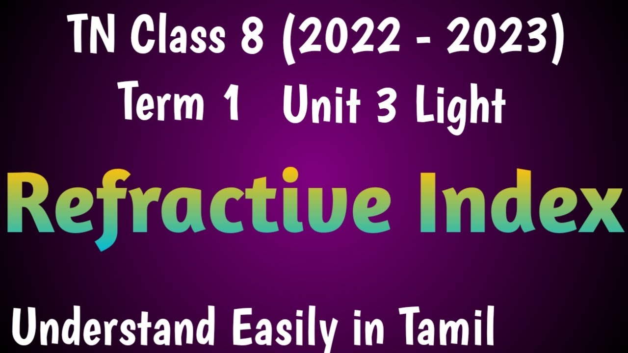Refractive Index| Class 8 Science Term 1 Unit 3 Light - YouTube