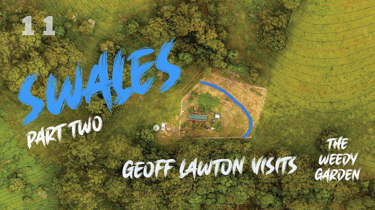 DESIGNING SWALES - Geoff Lawton visits The Weedy Garden - Swales Part ...