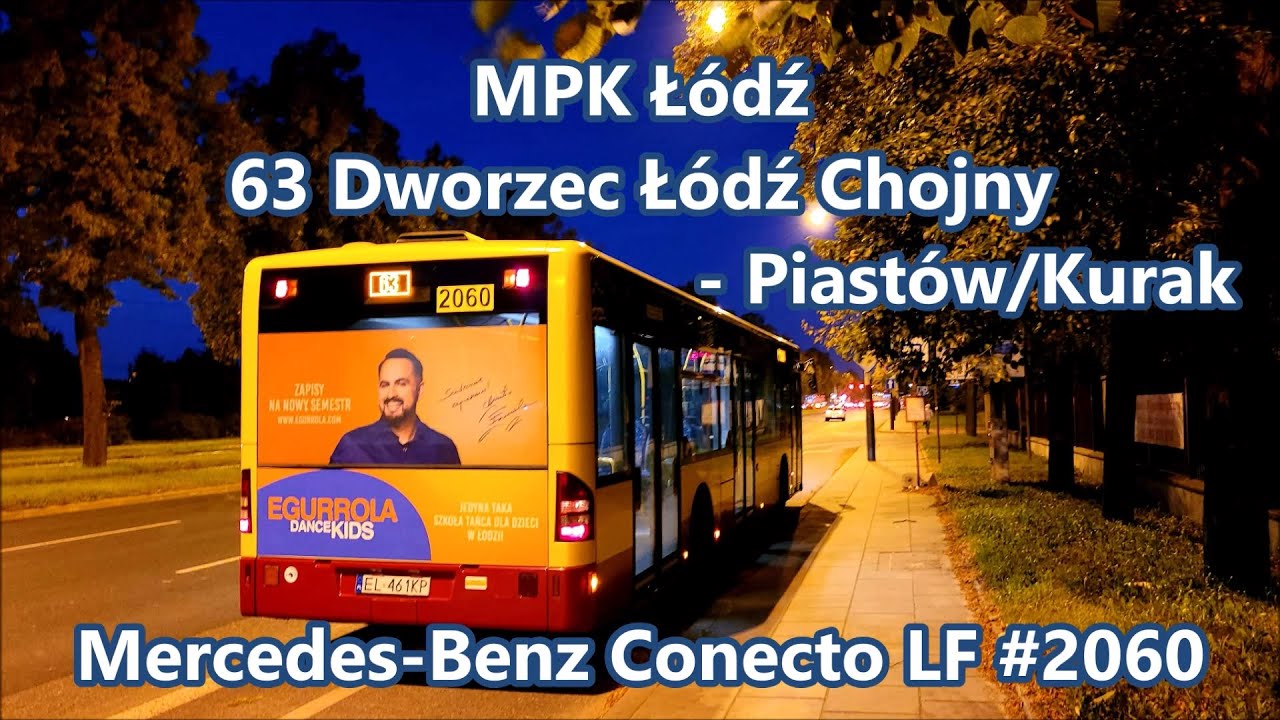 MPK Łódź - Mercedes-Benz Conecto LF #2060, linia 63 - YouTube