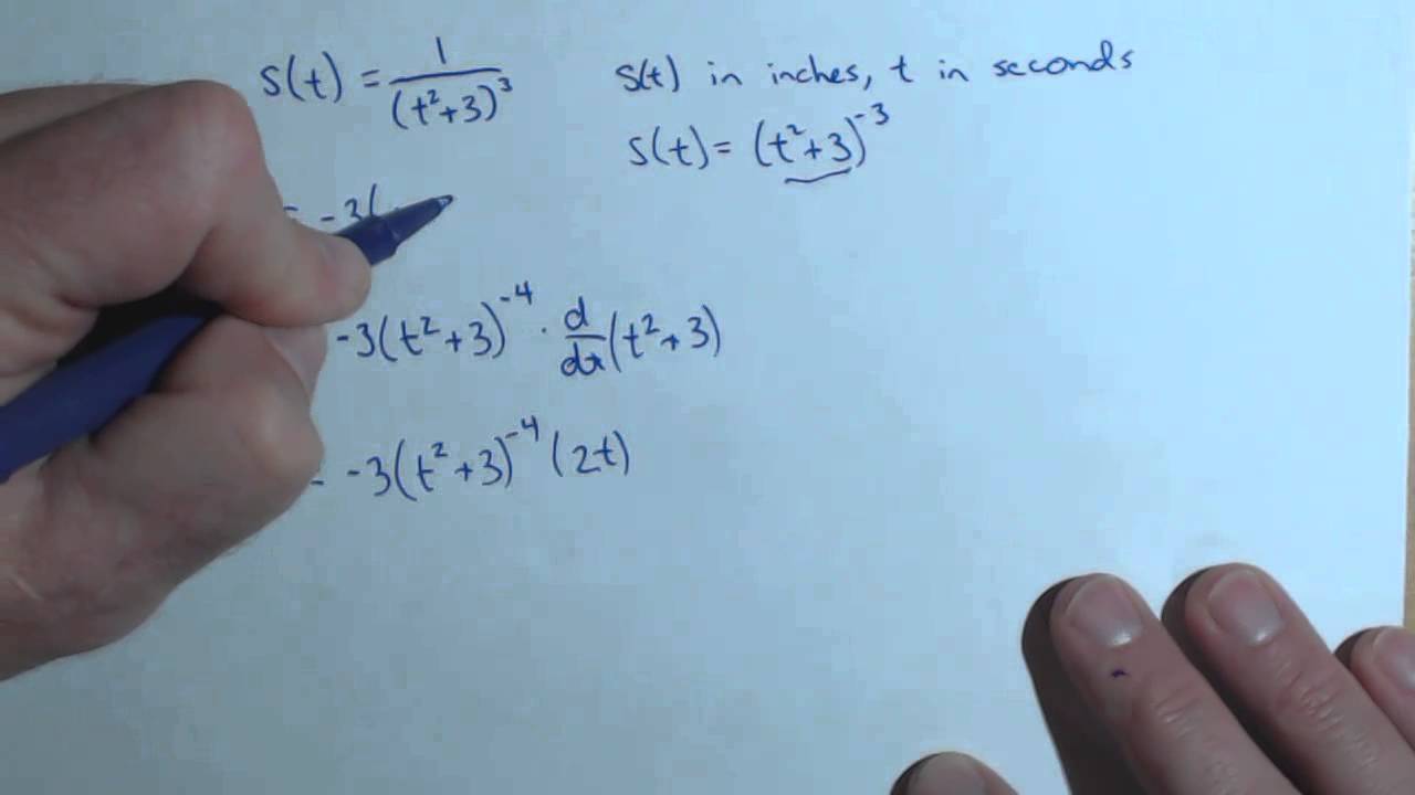 Instantaneous Velocity via Chain Rule A2 15b - YouTube
