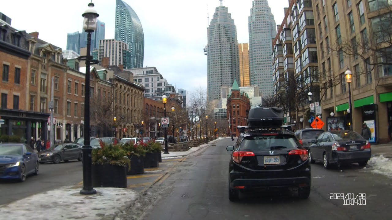 Driving thru Downtown Toronto on Front St. (partially on Eastern and ...