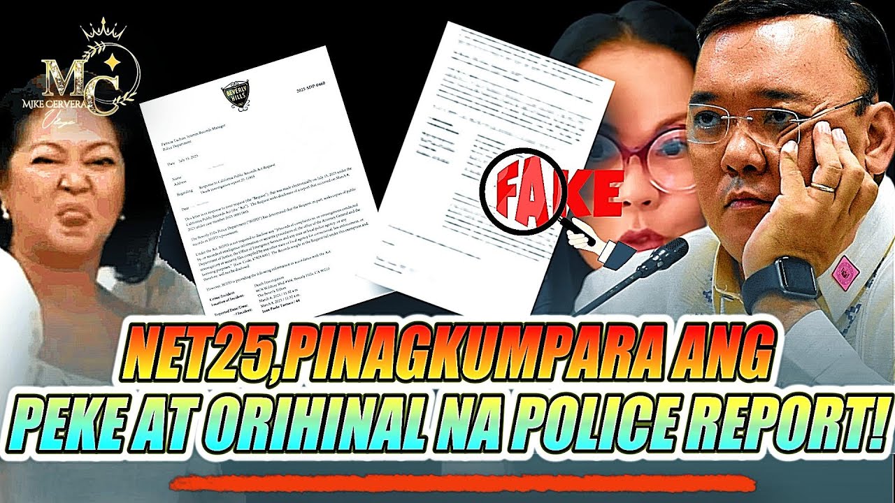 NET 25, PINAGKUMPARA ANG PEKE AT ORIHINAL NA POLICE REPORT - YouTube